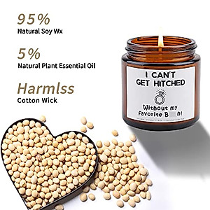 Bridesmaid Proposal Gifts Can't Get Hitched Lavender Scented Soy Candle - Wedding or Bachelorette Party Best Friend Birthday Gifts for Women Funny Gifts 4OZ