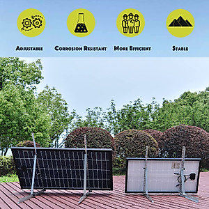 JJN 41" Solar Panel Adjustable Tilt Mounting Brackets Support Up to 100 180 200 300W Single Panel 0 to 90° Adjust Panel Mount Brackets with Foldable Tilt Legs for RV Boat Any Flat Install