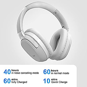 Eonome-Active-Noise-Cancelling-Headphones - S3 ANC Headphones - Hybrid Wireless Over-Ear Bluetooth Headphones with Mic,Multiple Modes,40H Playtime,Comfortable Protein Earcups(Gray)