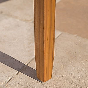 Christopher Knight Home Peyton Outdoor Acacia Wood Loveseat and Coffee Table Set with Water Resistant Cushions, Teak Finish / Beige