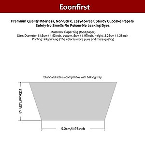 Eoonfirst Standard Size Baking Cups Thanksgiving Day Party Cupcake Liners 200 Pcs (White)