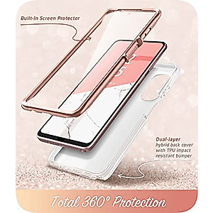 i-Blason Cosmo Series Designed for Moto G Stylus 5G Case (2022) [Not for 4G Version& 2020/2021 Version], Slim Stylish Protective Case with Built-in Screen Protector (Marble)