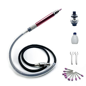 3mm Air Micro Grinder Air Micro Die Grinder Kit,High Speed Professional Light Weight Heavy Duty 65,000 RPM Pneumatic Micro Air Pencil Grinder Polishing Tool