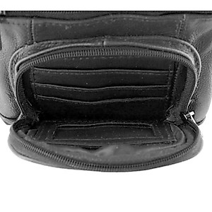 SILVERFEVER Genuine Leather Organizer Handbag Cross Body - Shoulder Travel Bag (Red)