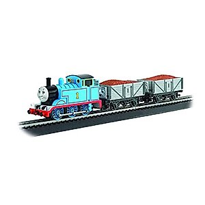 Bachmann Trains - Deluxe Thomas & The TROUBLESOME Trucks Freight Set - Loco w/Moving Eyes - HO Scale , Blue