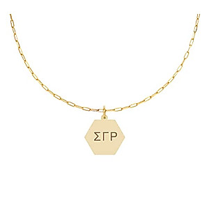 Sorority Shop Sigma Gamma Rho Paperclip Necklace — SGR 18K Gold Plated Sorority Gifts Necklace, Long-Lasting Sigma Gamma Rho Gifts for Women