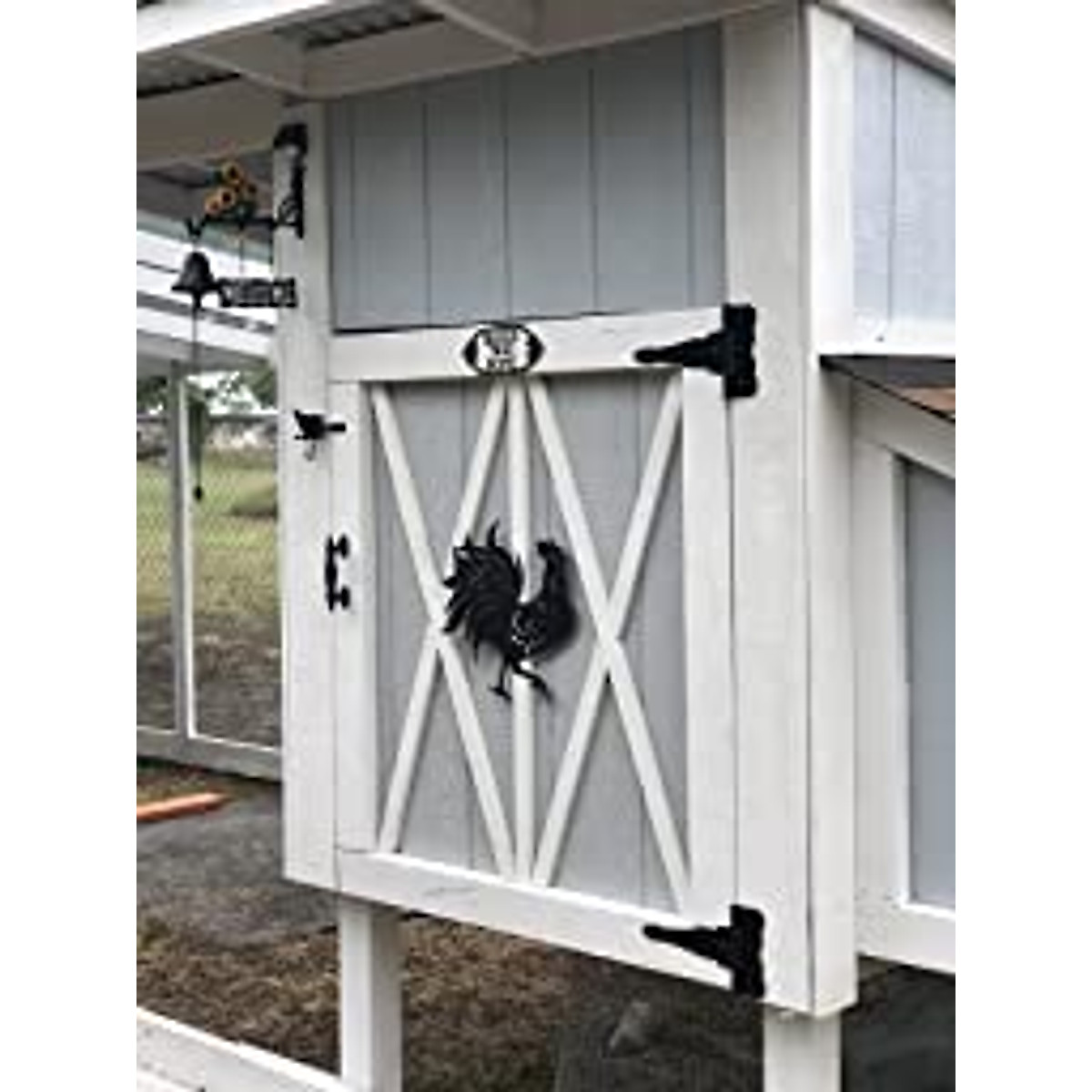 HOME MASTER HARDWARE Heavy Duty Decorative Gate Kit - 8 in Decorative Tee Hinges 2 Pack + Self-Adjusting Gate Latch 1 Pack + 10 3/8 in Ornamental Gate Handle 1 Pack