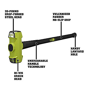 Wilton B.A.S.H 36" Sledge Hammer, 20 Lb Head (22036)