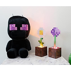 Minecraft Daisy and Allium Flower Pot Mood Lights, Set of 2 | Nightstand Table Lamp with LED Light for Bedroom, Desk, Living Room | Home Decor Room Essentials | Video Game Gifts And Collectibles
