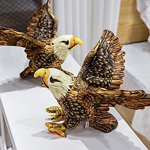 POPOTATO Realistic Eagle Plush - 11.8'' Eagle with Spread Wings Stuffed Animal - Plushy and Squishy Pillow Toy - Cute Bald Eagle Plushie Toys for Boys and Girls