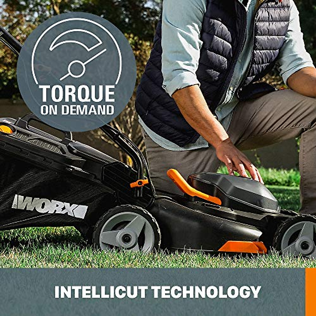 Worx WG743 40V Power Share 4.0Ah 17" Cordless Lawn Mower (Batteries & Charger Included)