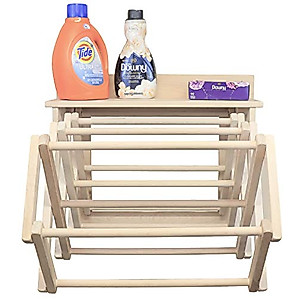 Pennsylvania Woodworks Large Wall Clothes Drying Rack ~ Heavy Duty Solid Maple Hardwood, Folding, Collapses to 25" x 20" x 8", Hand Built in USA, Unfinished