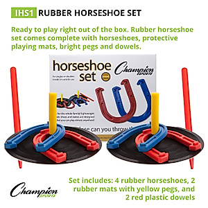 Champion Sports Indoor/Outdoor Horseshoe Set Red