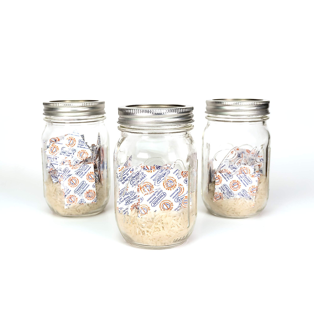 PackFreshUSA: 30cc Oxygen Absorber Compartment Packs - Food Grade - Non-Toxic - Food Preservation - Long-Term Food Storage Guide Included (100 Count (20 Packs of 5))