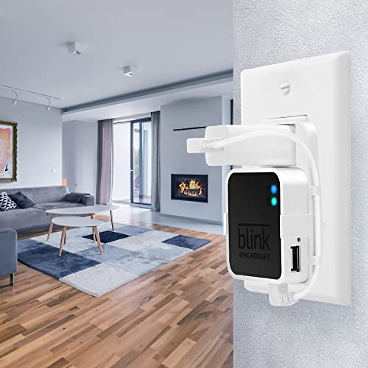 WDZREE Outlet Wall Mount for Blink Sync Module 2,Save Space and Easy Move Mount Bracket Holder for Blink Outdoor Indoor Home Security Camera with Easy Mount Short Cable and No Messy Wires or Screw