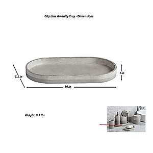 Roselli Trading Company City Line Bath Amenity Tray, Gray