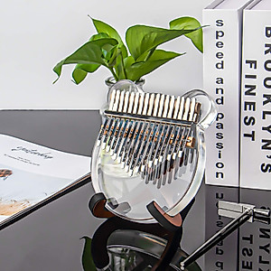 Kalimba 17 Keys Crystal Clear Thumb Piano with EVA Bag & Wooden Stand,Aebor Kalimba Finger Piano Thumb Instrument,Musical Gifts for Kids Adult Beginners (Bear Shape)