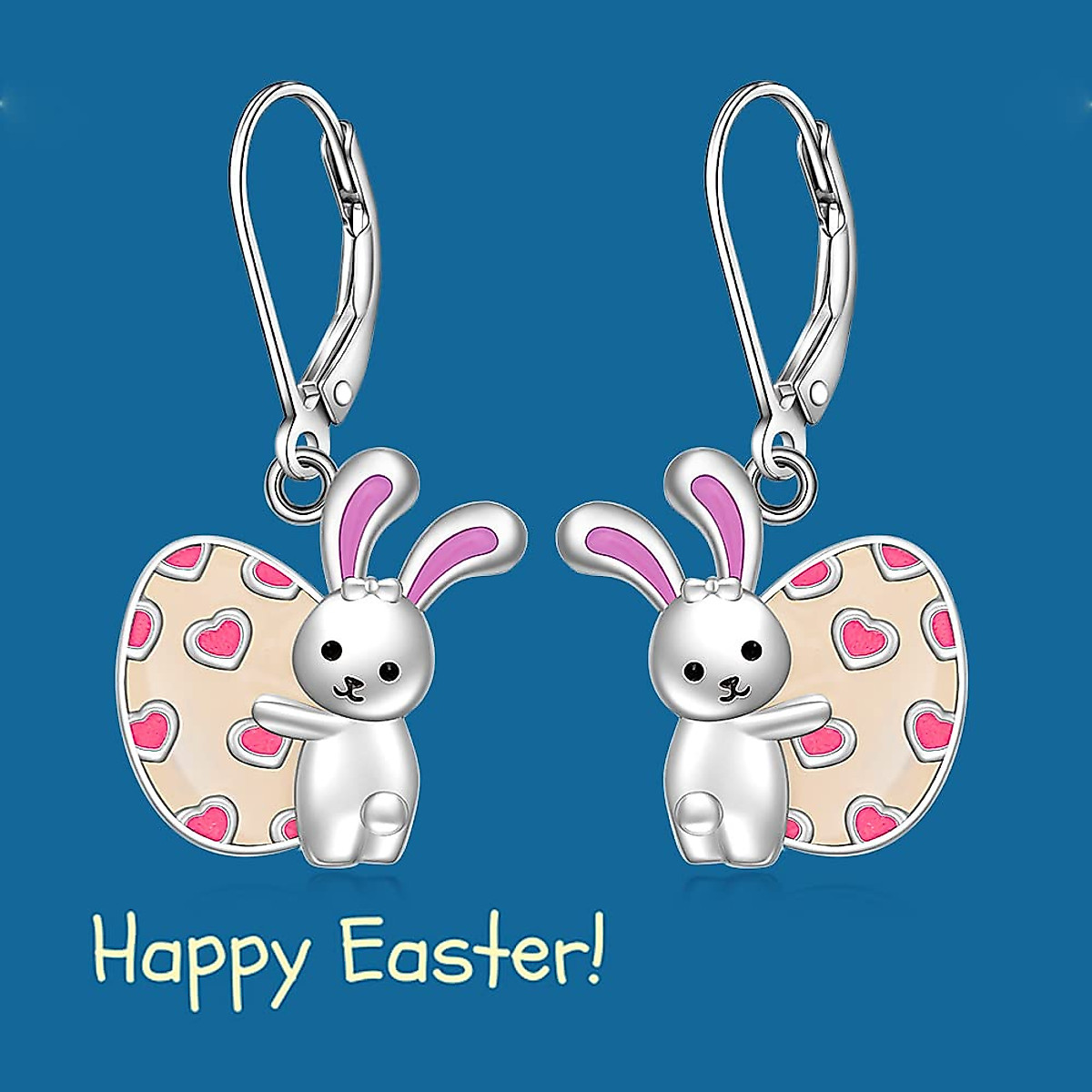 Easter Earrings Bunny Earrings for Women Sterling Silver Cute Rabbit Earrings Bunny Easter Egg Dangle Jewelry Charms Holiday Gifts
