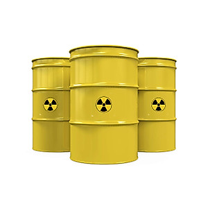 Radiation Hazard Warning Label, 3" Round, Pack of 6 Decals, Coated Paper, Yellow/Black Universal Radiation Symbol Stickers, Self-Adhesive Radioactive Sign