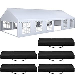 YITAHOME 20x40FT Party Tent Heavy Duty PVC Wedding Event Shelters White Upgraded Galvanized Ripple Canopy with Large Roof Removable Sidewalls & 4 Storage Bags 600D Oxford Commercial