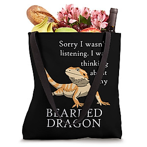 Thinking About My Bearded Dragon Funny Lizard Tote Bag