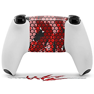 WraptorSkinz Skin Wrap compatible with Sony PS5 DualSense Controller HEX Mesh Camo 01 Red Bright (CONTROLLER NOT INCLUDED)