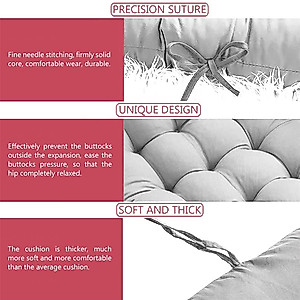 Moonase 61inch Sun Lounger Chair Cushions, Sundlight Patio Cushions Chaise Outdoor Mattress Recliner Quilted Thick Padded Seat Cushion Reclining Chair Rocking with Ties (Grey)