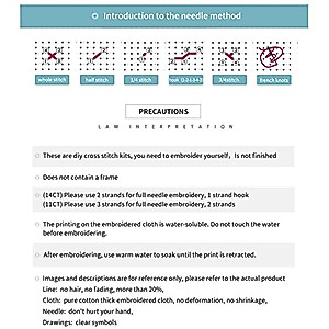 Disxvivy Cross Stitch Stamped Full Embroidery Kits DIY 11CT Cotton Thread Printed DIY Needlepoint Kits DMC Craft Needlework Set Cross-Stitch Stamped Sets-Outdoor Scenery 15.7x21.7 inch