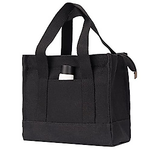 MINKARS Mini Tote Bag for Women Canvas Crossbody Purse, Black 9”
