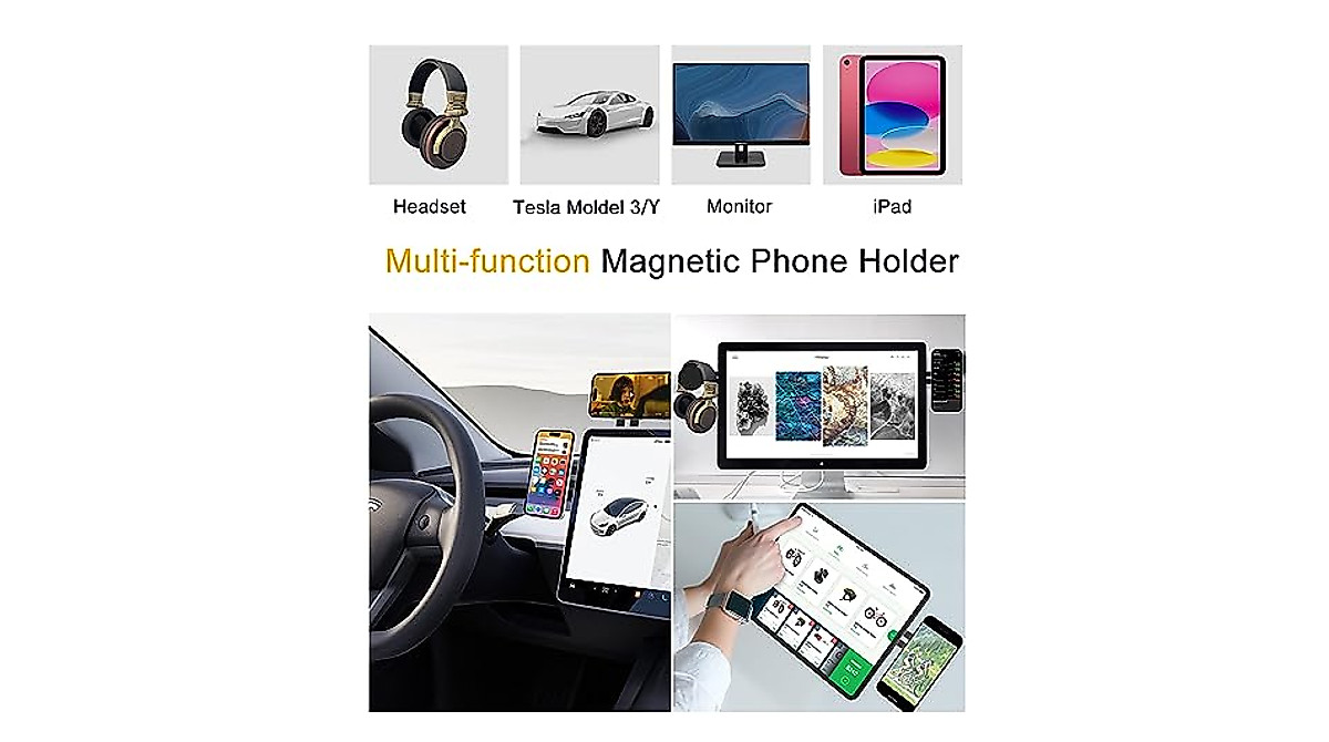 Jkoailiwi Dual Screen Magnetic Phone Holder for Laptop | Extend Your ...
