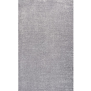 JONATHAN Y SEU100A-4 Haze Solid Low-Pile Indoor Area-Rug Casual Contemporary Solid Traditional Easy-Cleaning Bedroom Kitchen Living Room Non Shedding, 4 ft x 6 ft, Grey