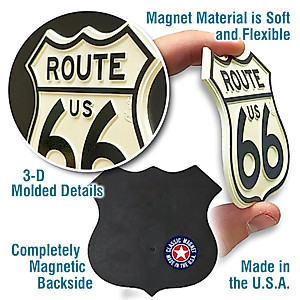Small Route 66 Shield Highway Sign Magnet by Classic Magnets, 2.25" x 2.25", Collectible Souvenirs Made in The USA