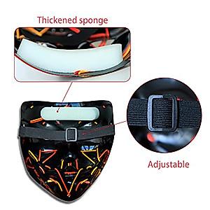 Stegosaurus Halloween LED Mask, LED Light up Mask Scary Mask for Halloween Festival Party, 2 colors Mask with 3 Light Modes