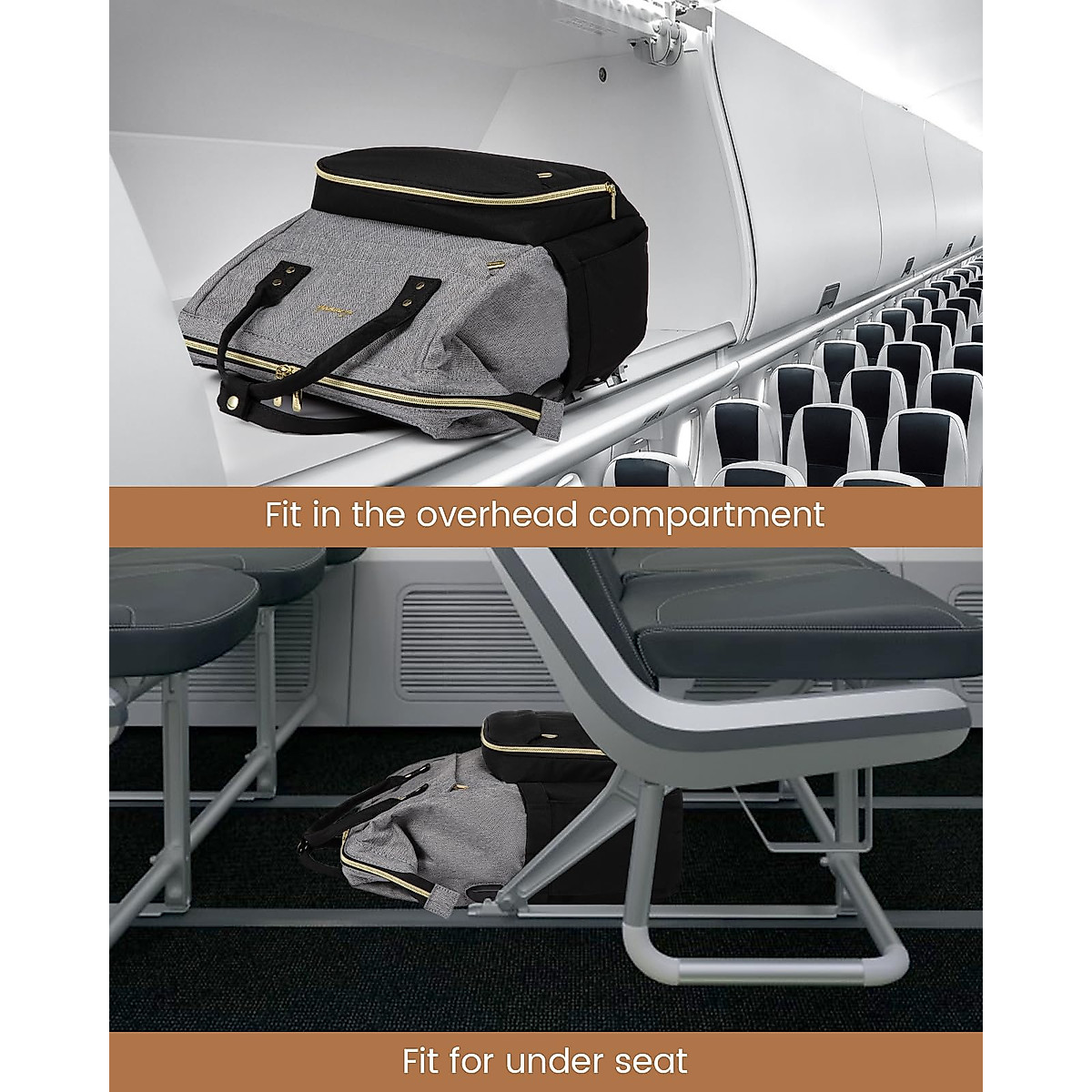 LOVEVOOK Laptop Backpack for Women Fashion Business Computer Backpacks Travel Bags Purse Student Bookbag Teacher Doctor Nurse Work Backpack with USB Port, Fits 17-Inch Laptop Grey Black