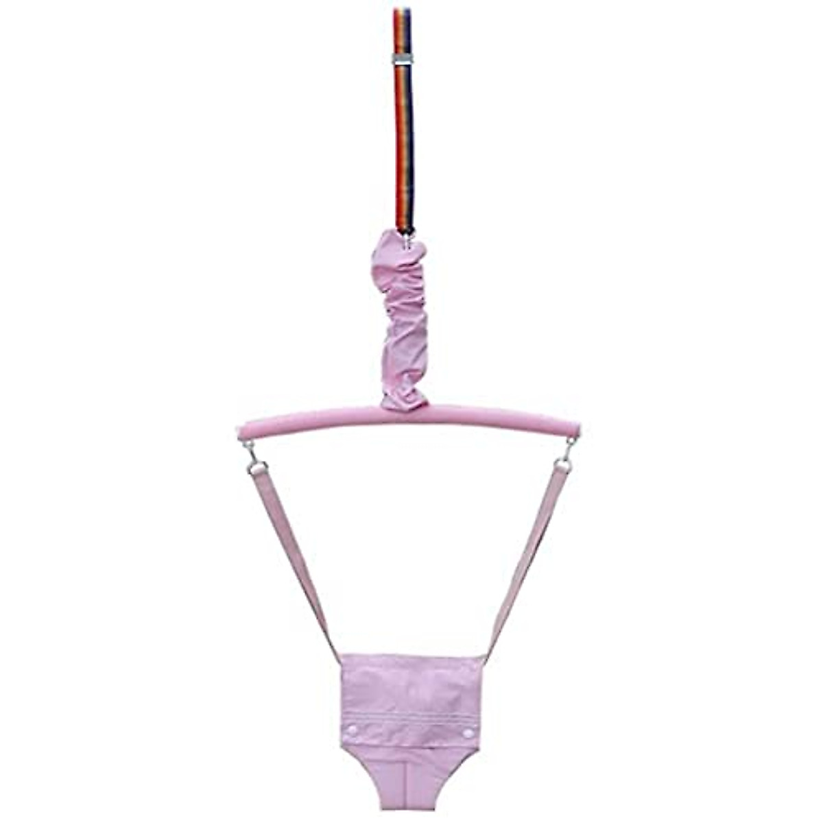 Shiker Baby Door Jumper, Length Adjustable Baby Hanging Swing Jump Bouncer, Portable Foldable Stand Scientific Saddle, Pink