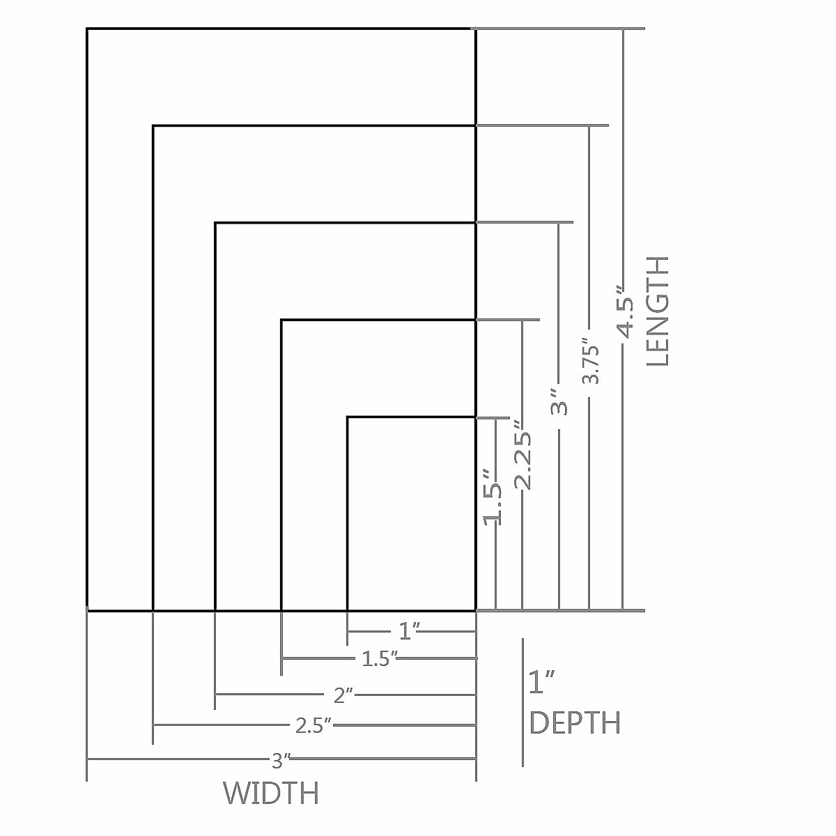 Antallcky Rectangle Cookie Cutter Set-5 pcs Stainless Steel Rectangle Biscuit Molds Fondant Cake Cookie Cutter Set Pastry Heavy Duty Deep Mold 1 Inch Depth