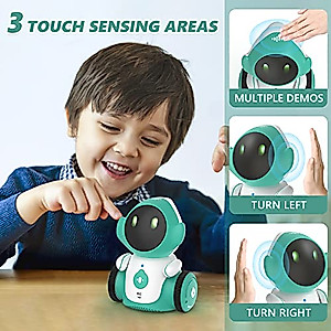 GILOBABY Robot Toys, Rechargeable Smart Talking Robots for Kids, Intelligent Robot with Voice Controlled Touch Sensor, Singing, Dancing, Recording, Repeat, Birthday Gifts for Boys Ages 6+ Years