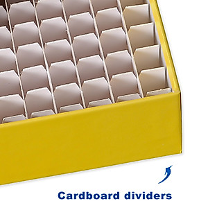 CryoKing 81 Wells 2 Inch Height Lab Freezer Box with Lid, Microtube Storage Box, Fit 0.5mL/1.5/2.0mL Microcentrifuge Tubes Vials, Cardboard Freezer Lab Box, Assorted Colors, 5 Pcs/Pack