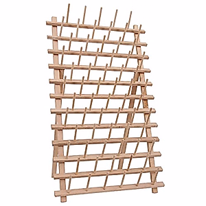 Threadart 66 Large Spool Cone Wood Thread Rack | Made of Hardwood, Sturdy, Freestanding or Wall Mount | For Sewing, Embroidery, Quilting, and Specialty Thread Storage