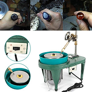 Gem Faceting Machine, 2800RPM Jade Stone Angle Machine 110V 180W Jade Grinding Polishing Machine Rock Jewelry Polisher Flat Grinder with Manipulator for Jewelry Making Polishing & Buffing