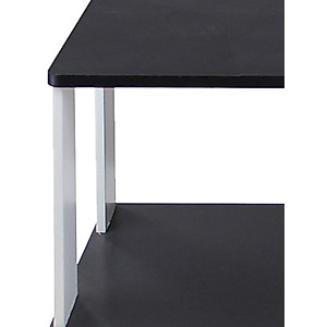 Furinno Coffee Table with Bin Drawer, Black & White