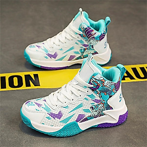 DAYUMKOU Boys Shoes Kids Basketball Shoes Girls Tennis Shoes Lightweight Breathable Walking Running Sports Shoes