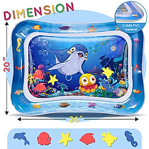 Infinno Tummy Time Mat 2022 Upgraded, Sensory Water Mat for Babies, Baby Toys for Boys and Girls Age 3 6 12 Months, Great Gift Idea of Baby Stuffs