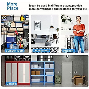 HHS Storage Shelf Metal Shelves Wheels Wire Shelving Unit 48 x 18 x 82(2100LBS) Sturdy Steel 6 Tier Layer Rack Casters for Restaurant Garage Pantry Kitchen Garage Rack Black (A776Black)