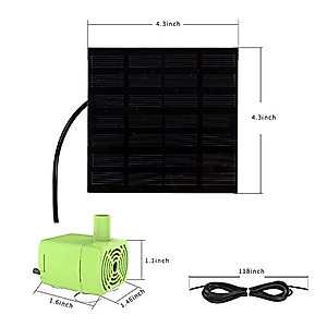Solar Fountain Pump for Bird Bath, 1.4W Solar Water Pump with 13 Nozzle, Free Standing Solar Bird Bath Fountains Bubbler for Pond, Pool, Fish Tank, Aquarium and Garden