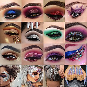 evpct CAKAILA 40 Colors Glitter Sparkle Eyeshadow Makeup Palette Pallets For Women Girls Black White Glitter Chunky Eyeshadow Pressed Powder Pink Shimmer Glue Gel Eyeshadow sombras de ojos profesional