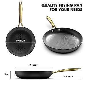 imarku Non stick Frying Pans, Long Lasting 10 Inch Frying Pan, Professional Nonstick Frying Pan Cast Iron Skillet, Stay Cool Handle, Easy Clean Oven Safe Pan, Christmas Gifts for Women/Men