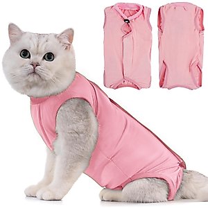 Avont Cat Recovery Suit - Kitten Onesie for Cats After Surgery, Cone of Shame Alternative Surgical Spay Suit for Female Cat, Post-Surgery or Skin Diseases Protection -Pink(M)