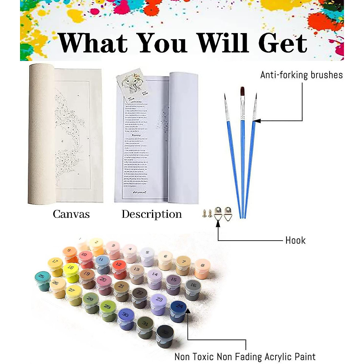 Paint By Numbers for Adults - DIY Adult Paint by Number Kits Pack On Canvas Sunset Beach Painting by Numbers for Beginners,Acrylic Paint Boat On Mountains Lake Crafts for Home Decor (11.8x15.8inch)