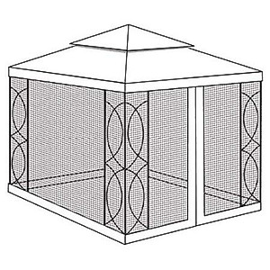 8' X 8' Replacement Canopy Top Cover and Netting Set for Lowe's Garden Treasure 8'x8' Gazebo